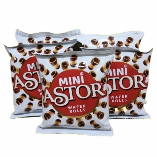 Jual Mini Astor Wafer Rolls Coklat 1 pack isi 10 saset @ 20gr | Shopee ...