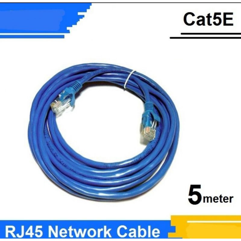 Jual KABEL LAN UTP CAT5E 5M /INTERNET /ETHERNET CABLE 5M RJ45 | Shopee Indonesia