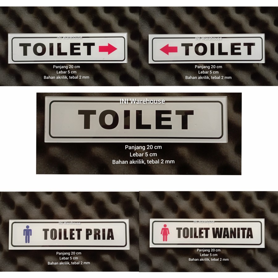 Jual Acrylic Toilet Sign Signage Rambu Simbol Akrilik Kamar Mandi 5 x ...