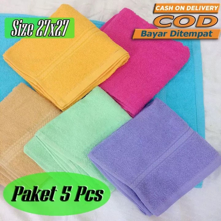 Jual Paket Handuk Mini Warna Warni - Handuk Muka Kecil -Saputangan ...