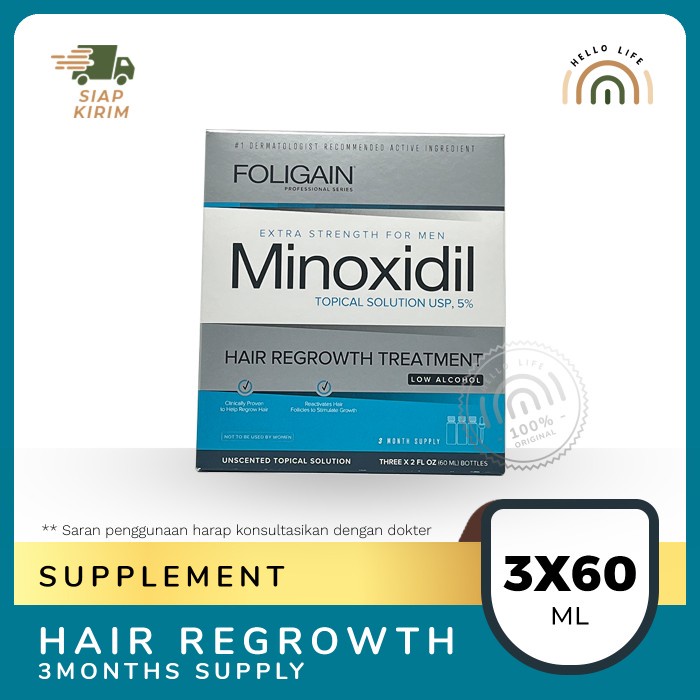 Jual Foligain Minoxidil Topical Solution 5% Extra Strength | Shopee ...