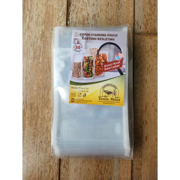 Jual standing pouch ( TENIS MEJA 14x22 ) seal lebar isi 50. | Shopee ...