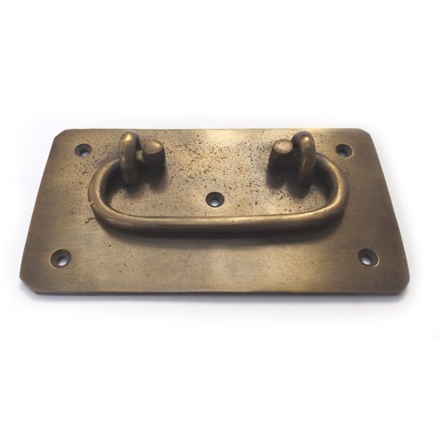 Jual 5" Tarikan Laci Kuningan / Brass Bail - HBA4018 - Oval Pull, Rectangular Plate w/ Bevel ...