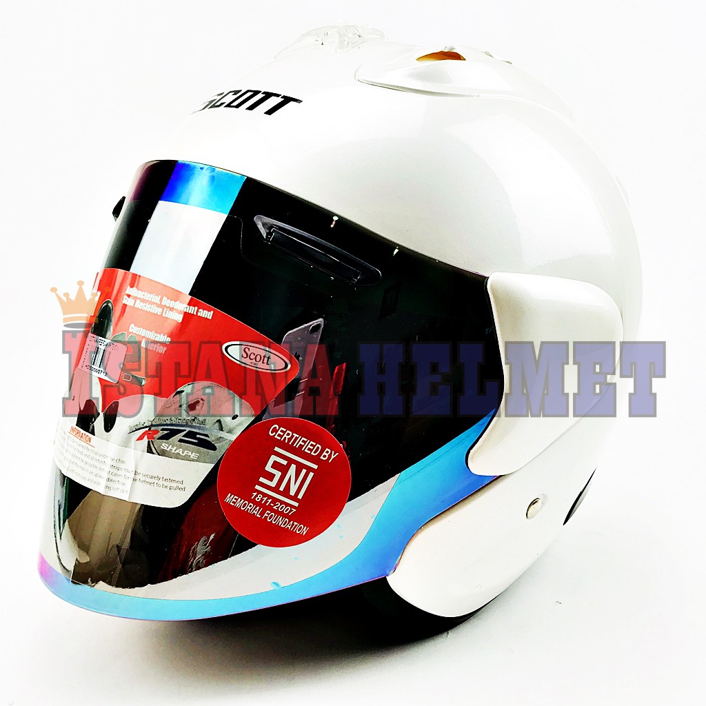 Jual HELM SCOTT RAM 4 WHITE ( FREE BUSA ) | Shopee Indonesia