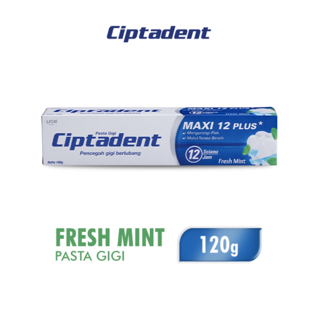 Jual CIPTADENT Pasta Gigi Pencegah Gigi Berlubang MAXI 12 Fresh Mint ...