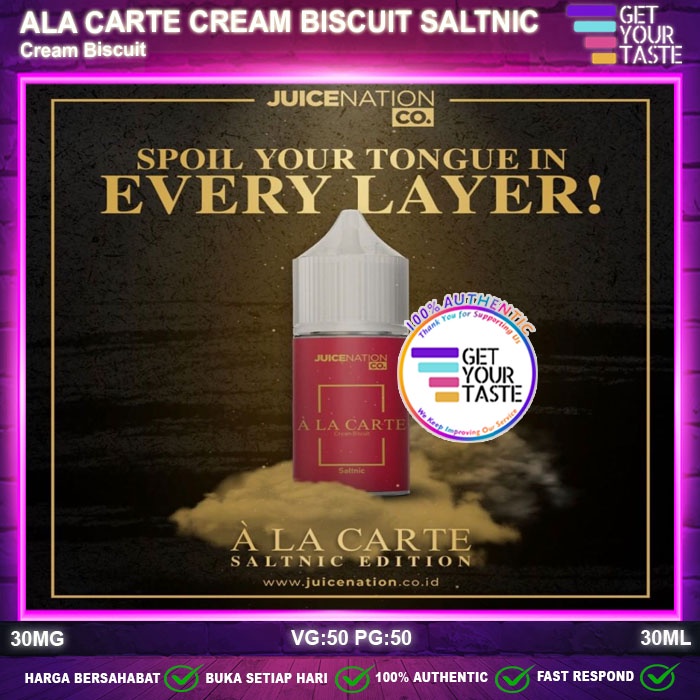 Jual Liquid A La Carte Cream Biscuit Salt Nic 30ML Ala Carte Saltnic by ...
