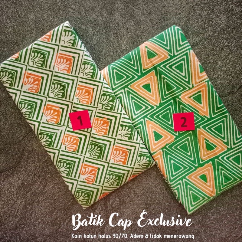 Jual Kain batik cap Garutan warna ijo/ kain batik cap hijau/ kain batik ...