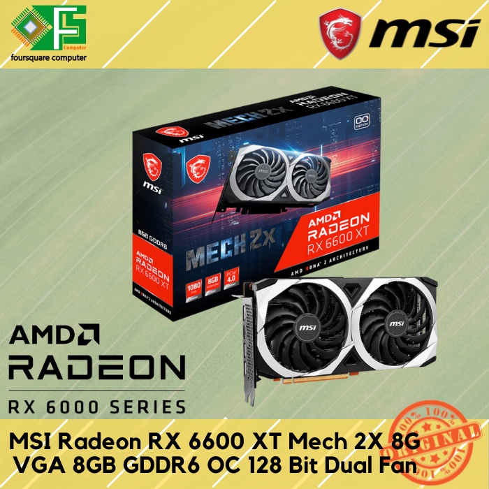 Jual MSI Radeon RX 6600 XT MECH 2X 8G OC | 8GB GDDR6 | 128 Bit | 2 Fan ...
