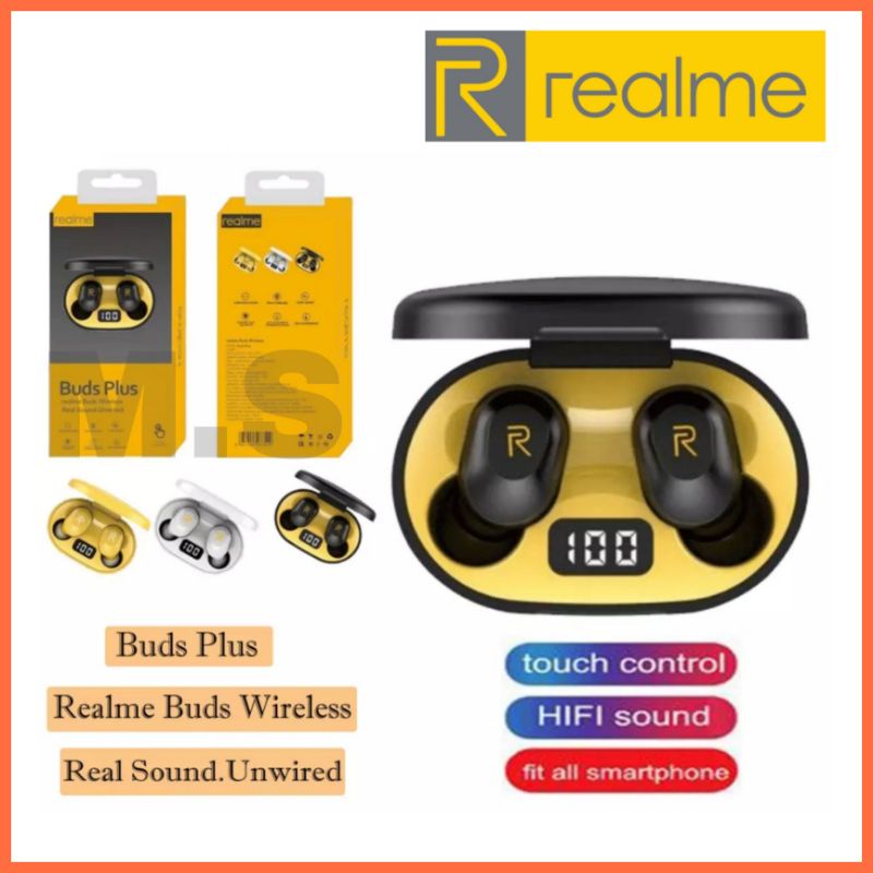 Jual Headset bluetooth realme TWS-R11 wireless pure bass | Shopee Indonesia