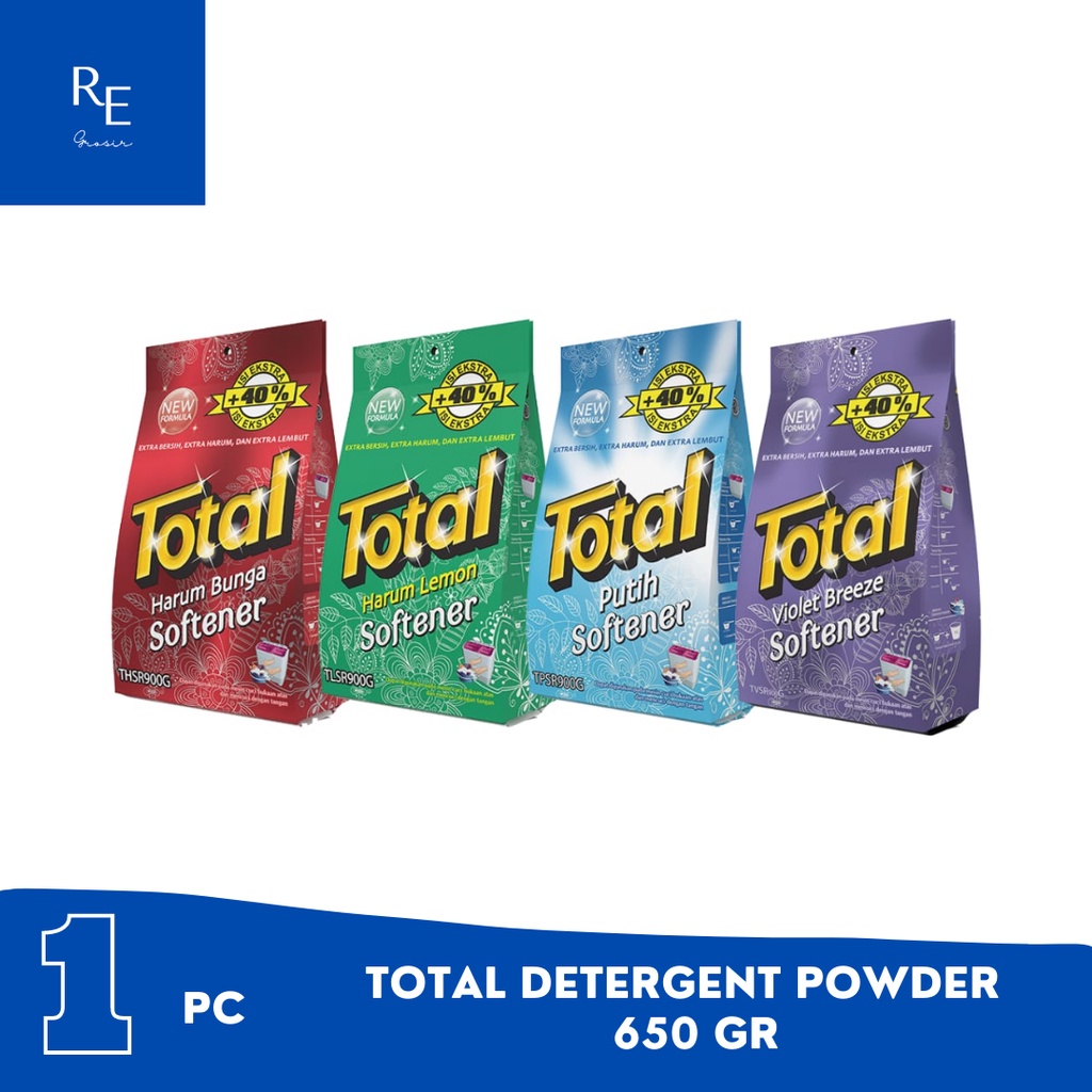 Jual TOTAL Detergent Powder + Softener Pack 650gr (Semua Jenis ...
