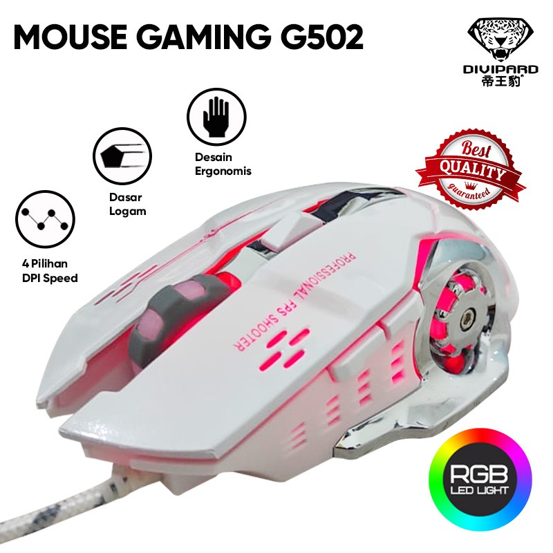 Jual Mouse Gaming Colorful Backlight Divipard G502 3200 DPI - Mouse ...