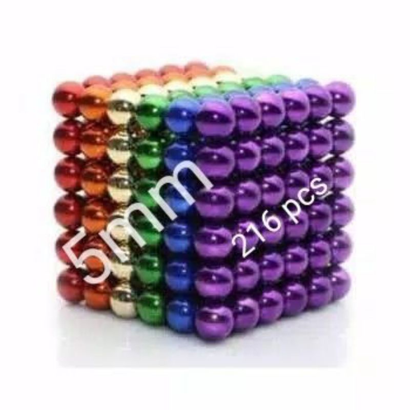 Jual Mainan Bola Magnet Warna Warni (3mm / 5mm) x 216 Magnetic Bucky ...