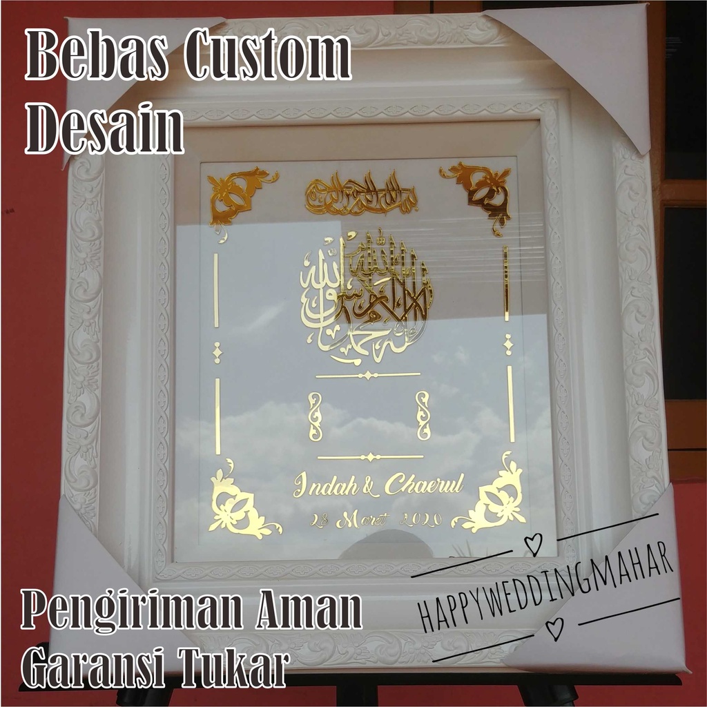 Jual Mahar uang bingkai mahar akrilik frame logam mulia custom | Shopee ...
