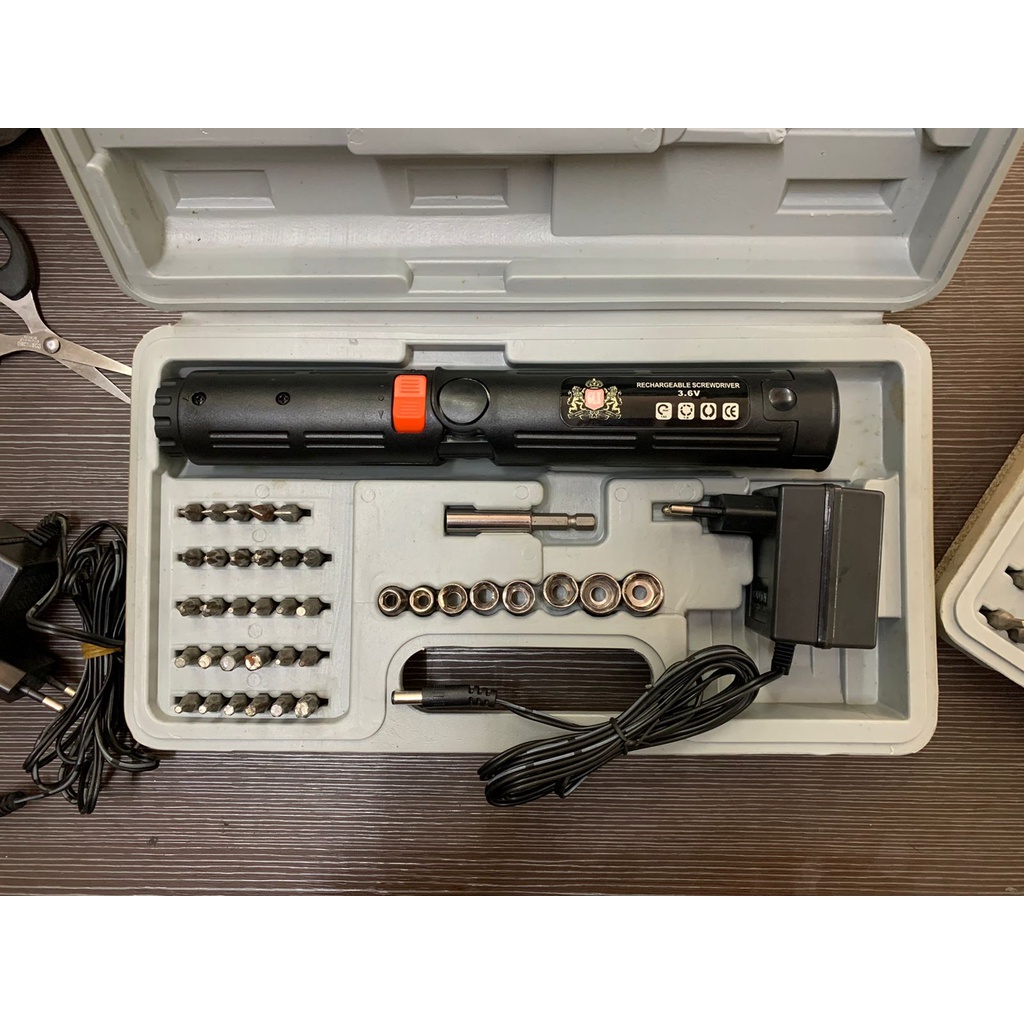 Jual Electric Screwdriver/Obeng Listrik GLX 3.6v 1 set + mata obeng ...