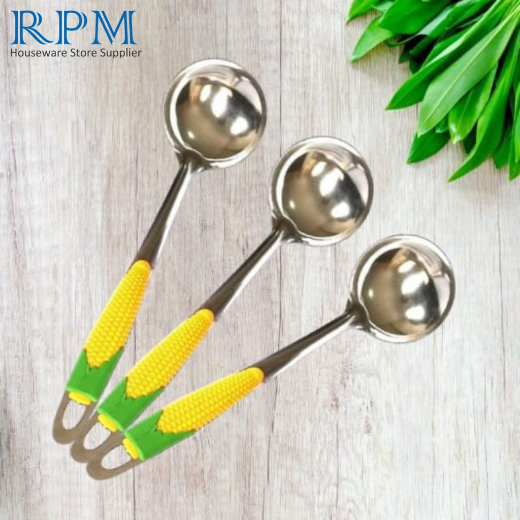 Jual 3PCS Sendok Sup Stainless Sendok Kuah Sendok Sayur Centong Jagung ...