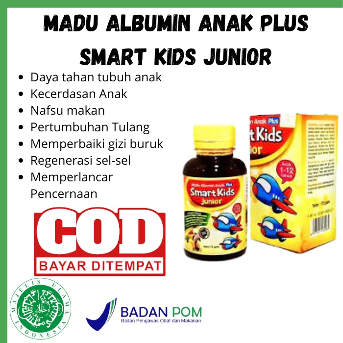 Jual MADU ALBUMIN ANAK PLUS SMART KIDS JUNIOR (meningkatkan daya konsentrasi dan kecerdasan anak ...