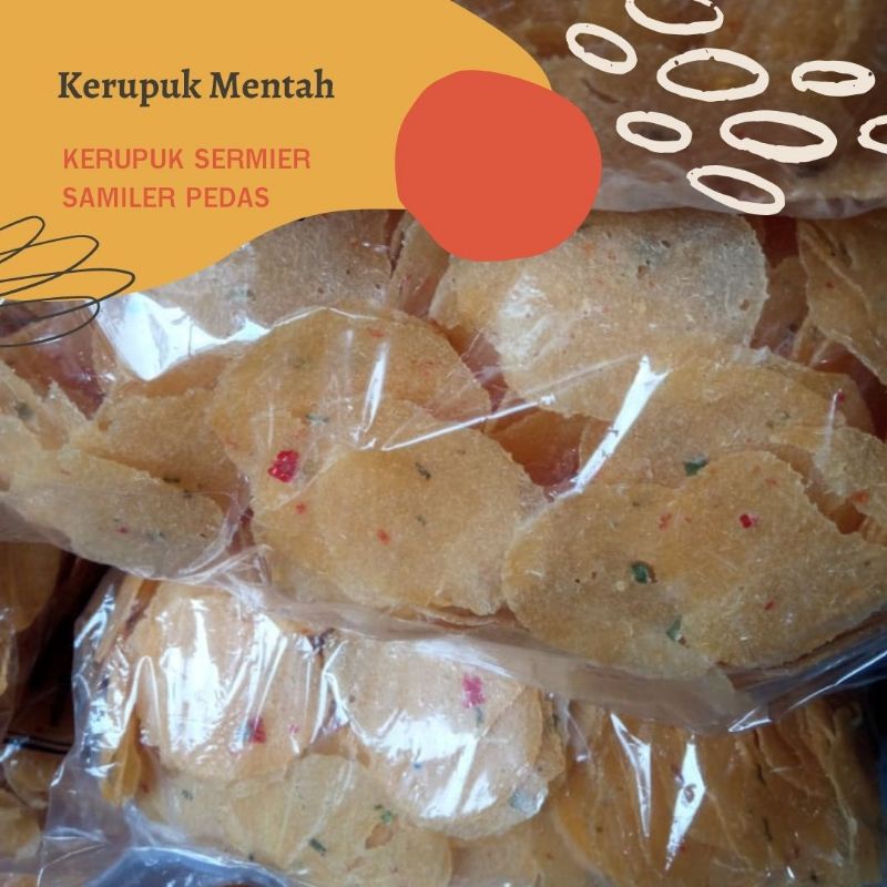 Jual [ 1 KG ] KERUPUK SERMIER SAMILER PEDAS / KRUPUK SERMIER MENTAH ...