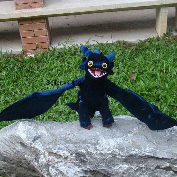Jual Boneka Toothless How To Train Your Dragon Black Naga Kawat Sayap ...