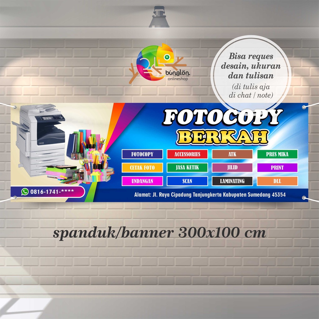 Jual Size 300x100 Cm, Spanduk Banner Fotocopy, Cetak Poto, Print, Undangan, Dll. Terlaris ...