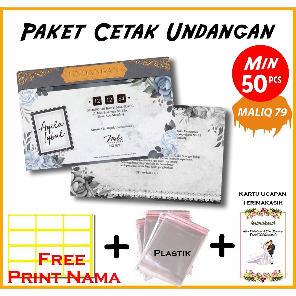 Jual Paket Cetak Blangko Undangan Pernikahan/Khitan MALIQ 79 Free ...