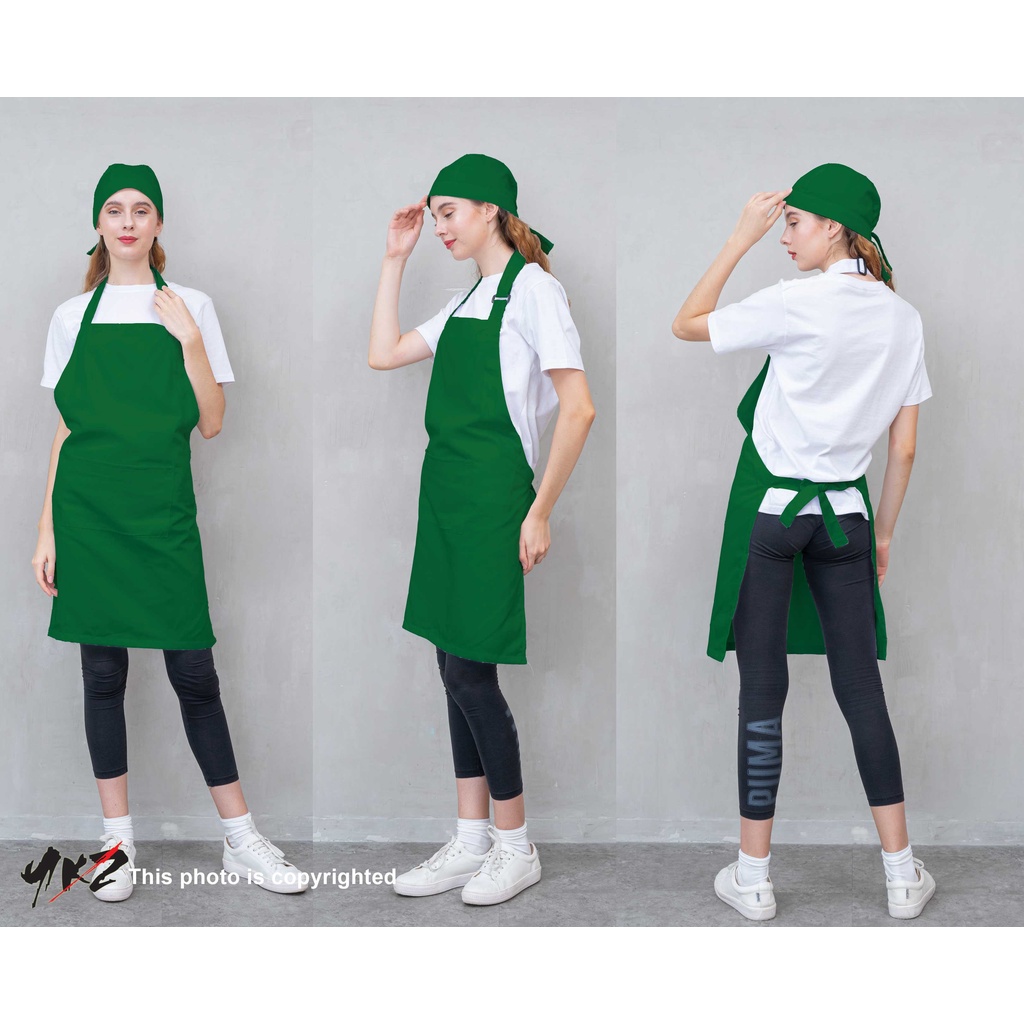 Jual apron chef/apron barista /clemek barista/celemek masak / apron ...