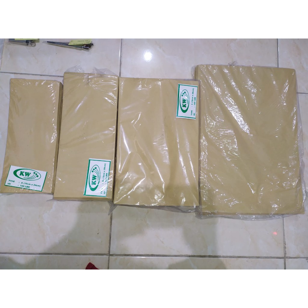 Jual AMPLOP COKLAT Craft Paper Art ECER harga per lembar Stationary ...