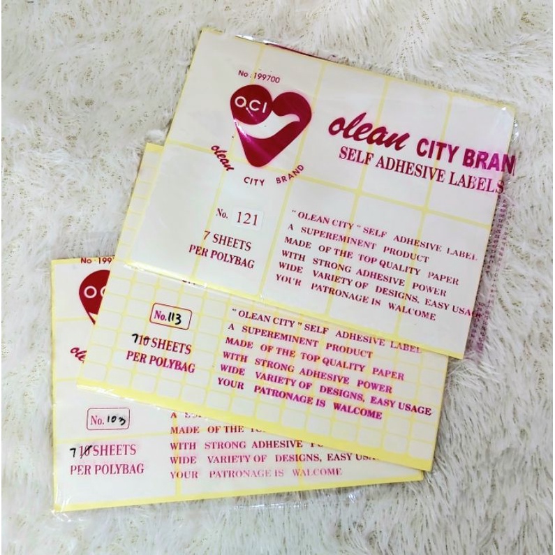 Jual Label Stiker/Sticker Label OCI/Olean City 121, 113, 103 7lbr ...