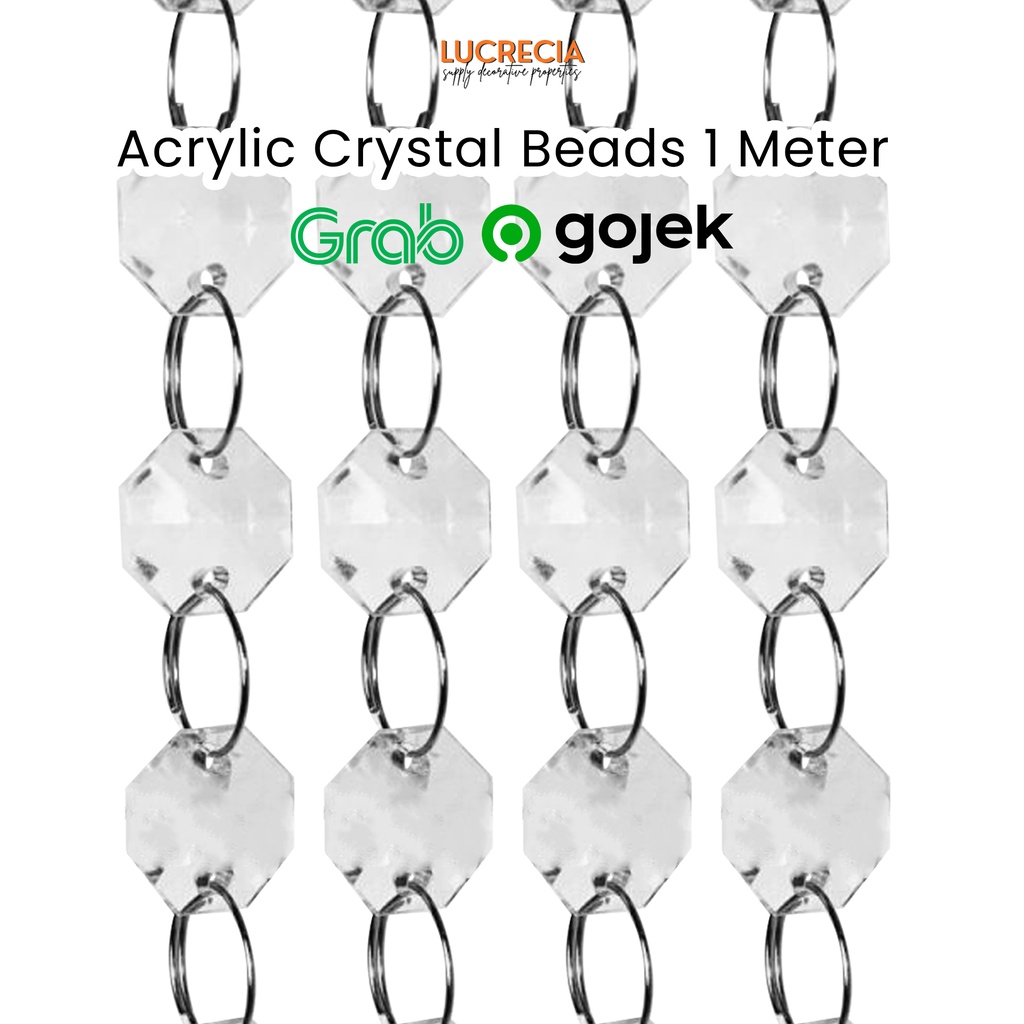 Jual Acrylic Crystal Bead 1 Meter Tirai kristal Ronce Manik Manik ...