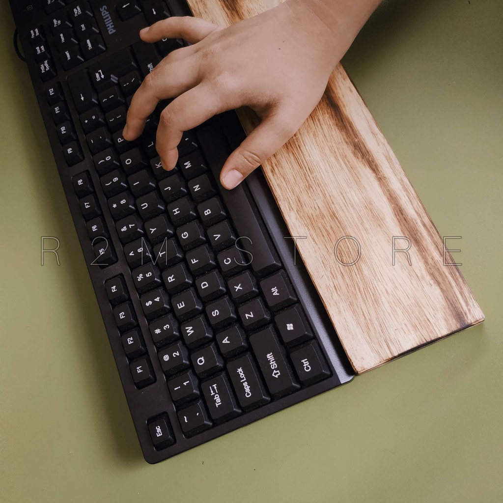 Jual ALAS KEYBOARD KAYU / WOODEN WRIST REST FOR KEYBOARD / SANDARAN ...