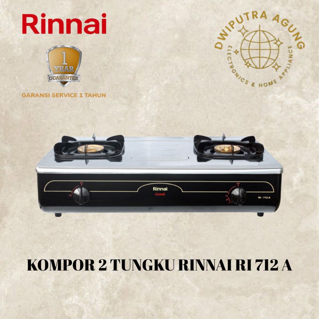 Jual KOMPOR GAS RINNAI 2 TUNGKU STAINLES RI712A RI-712A RI 712 A ...