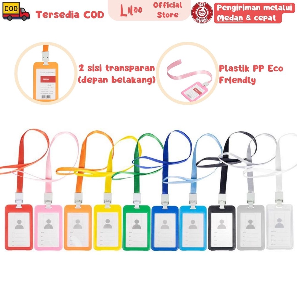 Jual Name Tag Flashee PP ID Card Holder PP Lanyard PP Gantungan Kartu ...