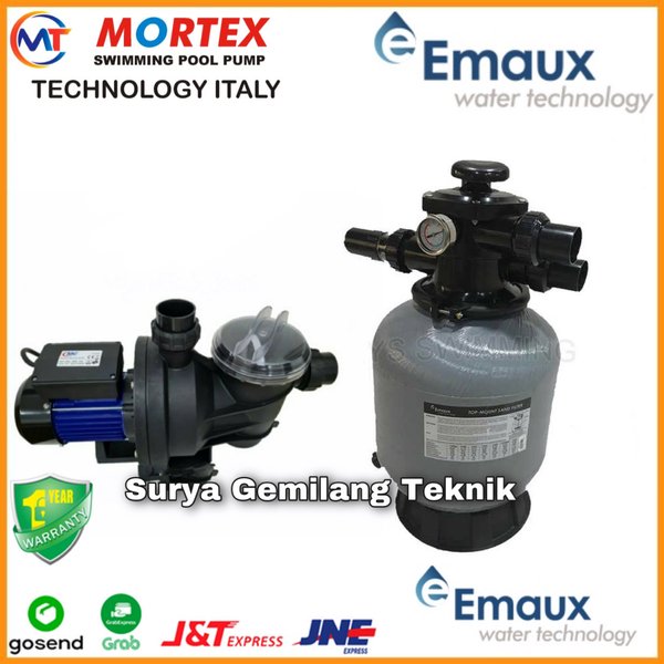 Jual Mesin Pompa Air Kolam Renang 3-4HP Sand Filter Emaux V350V Paket ...