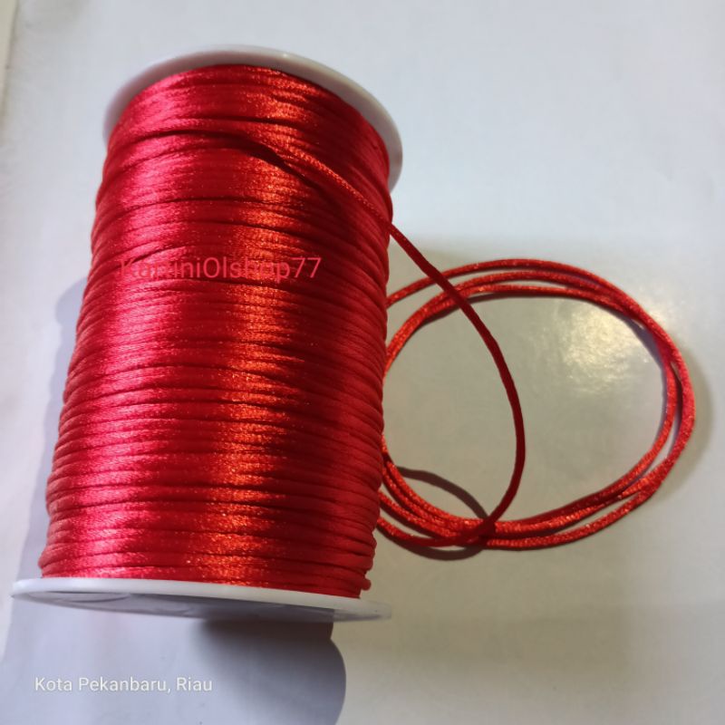 Jual Tali Satin//Tali Cina Diameter 2mm Warna Merah | Shopee Indonesia