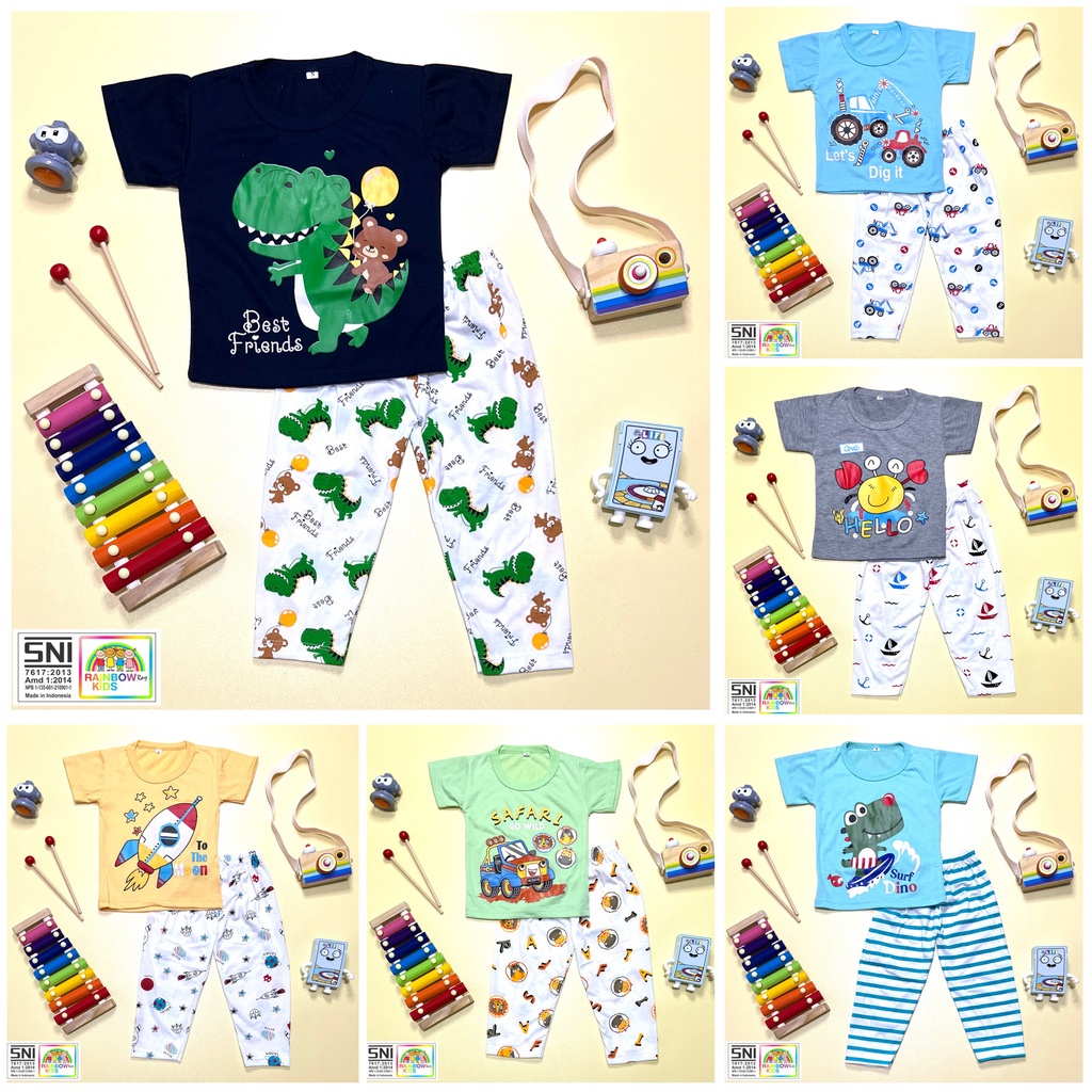 Jual RAINBOW SETELAN / SET BAJU ANAK COWOK / UNISEX CELANA PANJANG CP 1-8 TAHUN | Shopee Indonesia