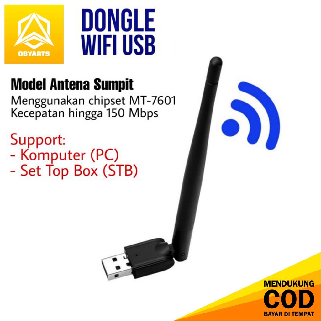 Jual Dongle Wireless MT-7601 USB WIFI Adapter Bisa untuk STB Antena Sumpit 150Mbps 802.11n ...