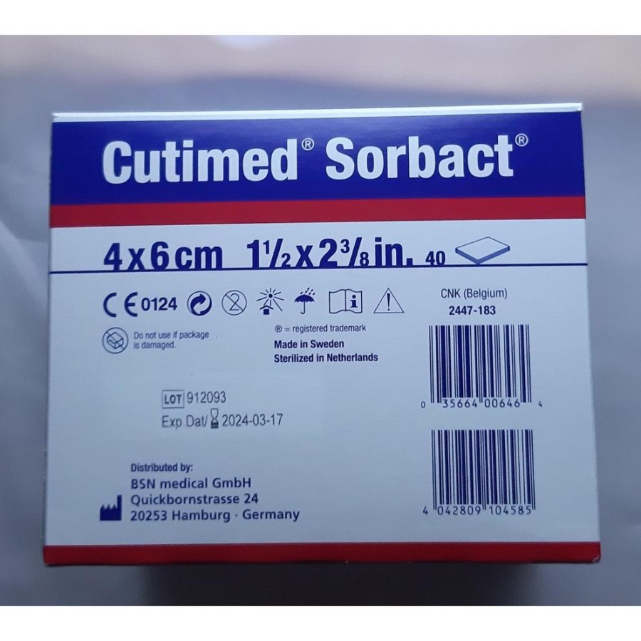 Jual Cutimed Sorbact Swab 4x6 cm Plester Luka Kronis Lukah Bedah ...