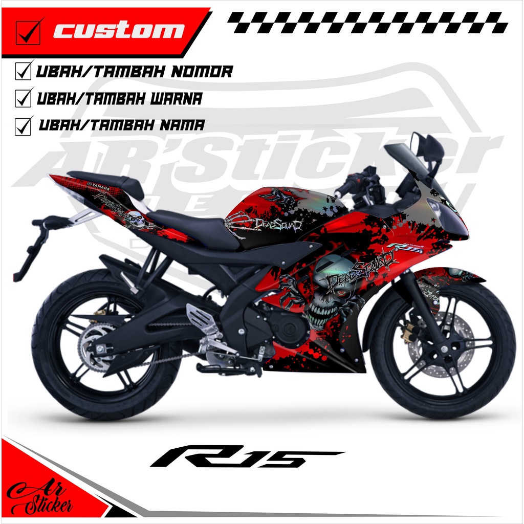 Jual Decal Sticker Full Body Yamaha R15 V1&V2 Hologram Pelangi, Chrome - Decal stiker Motor R15 ...