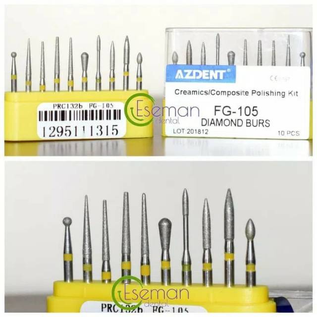Jual Dental Fine Finishing Bur Set Superfine Polishing 1 Kotak Kit isi 10pcs FG-105 Bur Pita ...