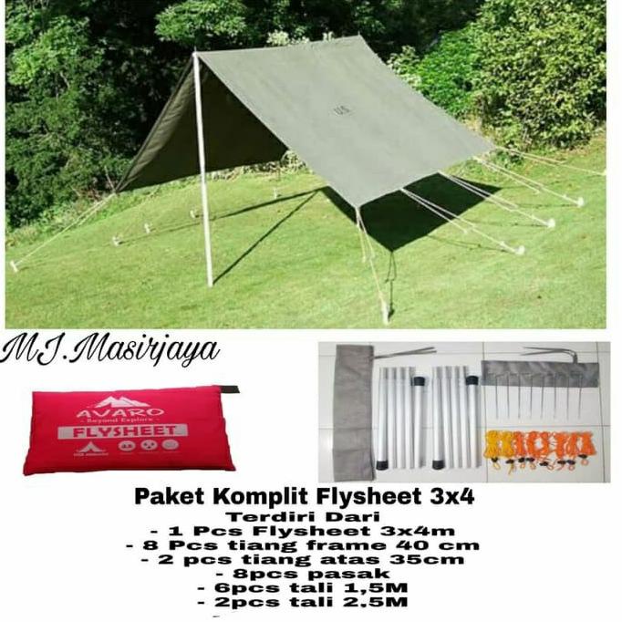 Jual flysheet 3x4+tiang frame+pasak+tali paket komplit | Shopee Indonesia