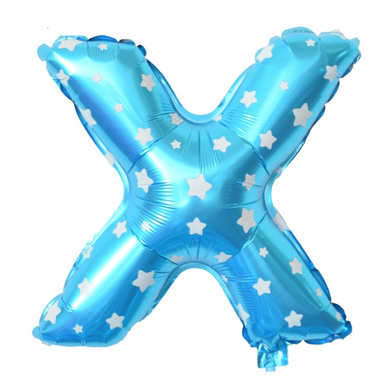 Jual DINOSO Balon Foil Huruf Biru 16 Inch 40cm A-Z Angka Biru 0-9 Biru ...