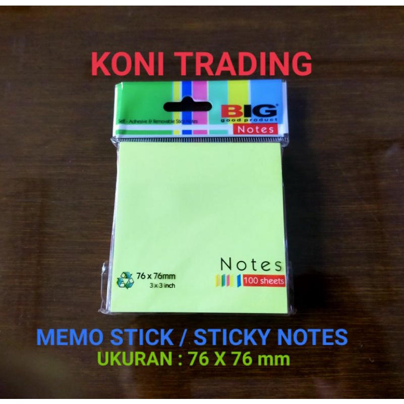 Jual MEMO STICK / STIKER MEMO / STICKY NOTES / POST IT (76X76mm ...