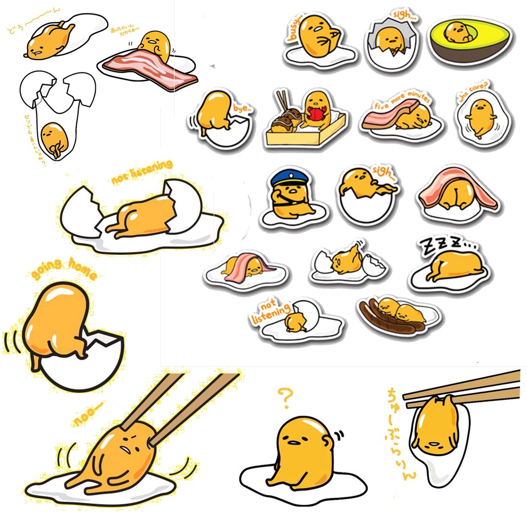 Jual Stiker Gudatama Sticker Pack 23 pcs Bisa Custom Kartun Telur ...