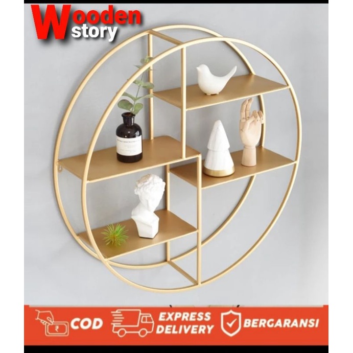 Jual Hiasan Dinding Rak Dinding Bulat Ful besi | Shopee Indonesia