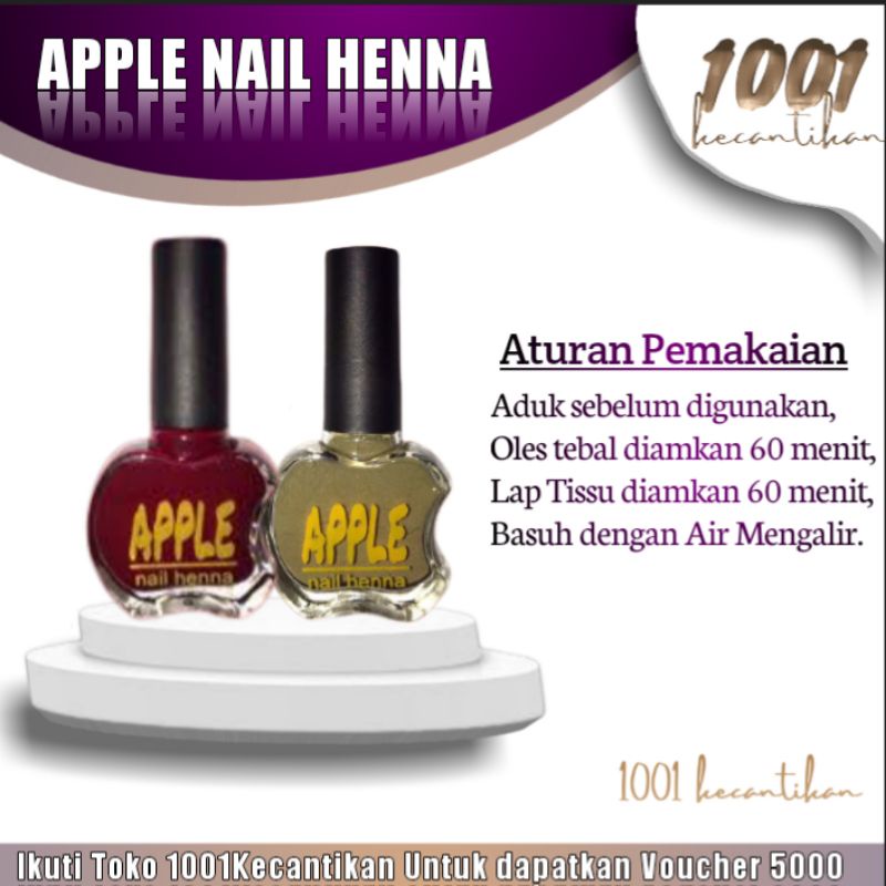 Jual Kutek Halal Apple Nail Henna / Hena tangan simpel Kutek Kuku Viral ...