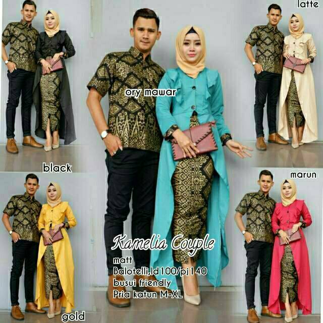 Jual Batik Couple Sarimbit Kebaya Modern Seragaman Longdress RATU ...