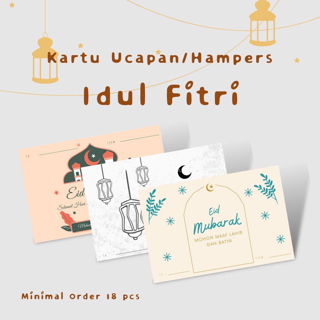 Jual [ivory 15x10cm] Kartu Ucapan Hampers Lebaran 1445h Kartu Ucapan