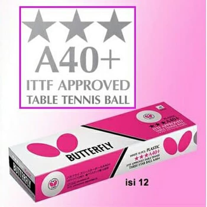 Jual Bola Pingpong Butterfly 3 bintang A40+ isi 12 Ping Pong Butter fly 3 star original | Shopee ...