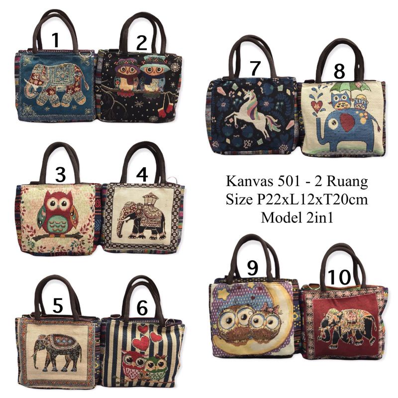 Jual tas thailand 2 ruang // tas khas thailand // tas gajah thailand ...