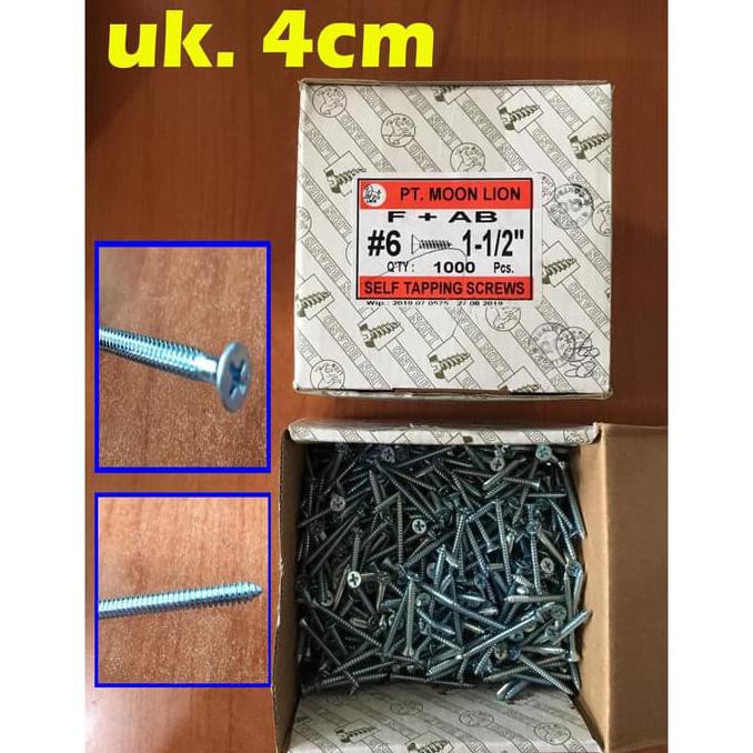Jual Skrup Tapping 4cm / Tapping Screw 6 x 1 1/2" / Skrup Putih 6 x 1 1 ...