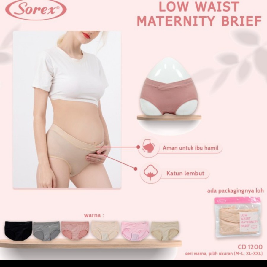 Jual cd celana dalam wanita hamil low waist sorex 1200 | Shopee Indonesia